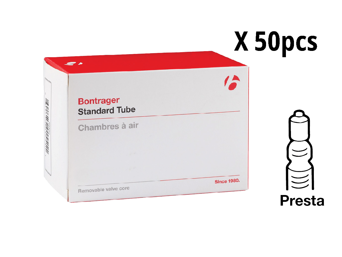 BONTRAGER STANDARD PRESTA VALVE BICYCLE TUBE (MTB) (50PCS)